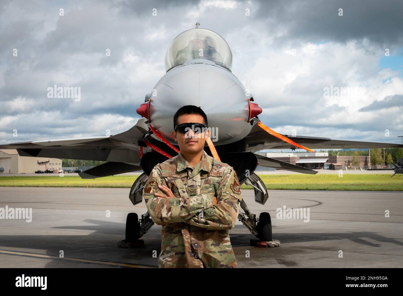 U.S. Air Force Senior Airman Eli Zamora, a 354th Aircraft Maintenance ...
