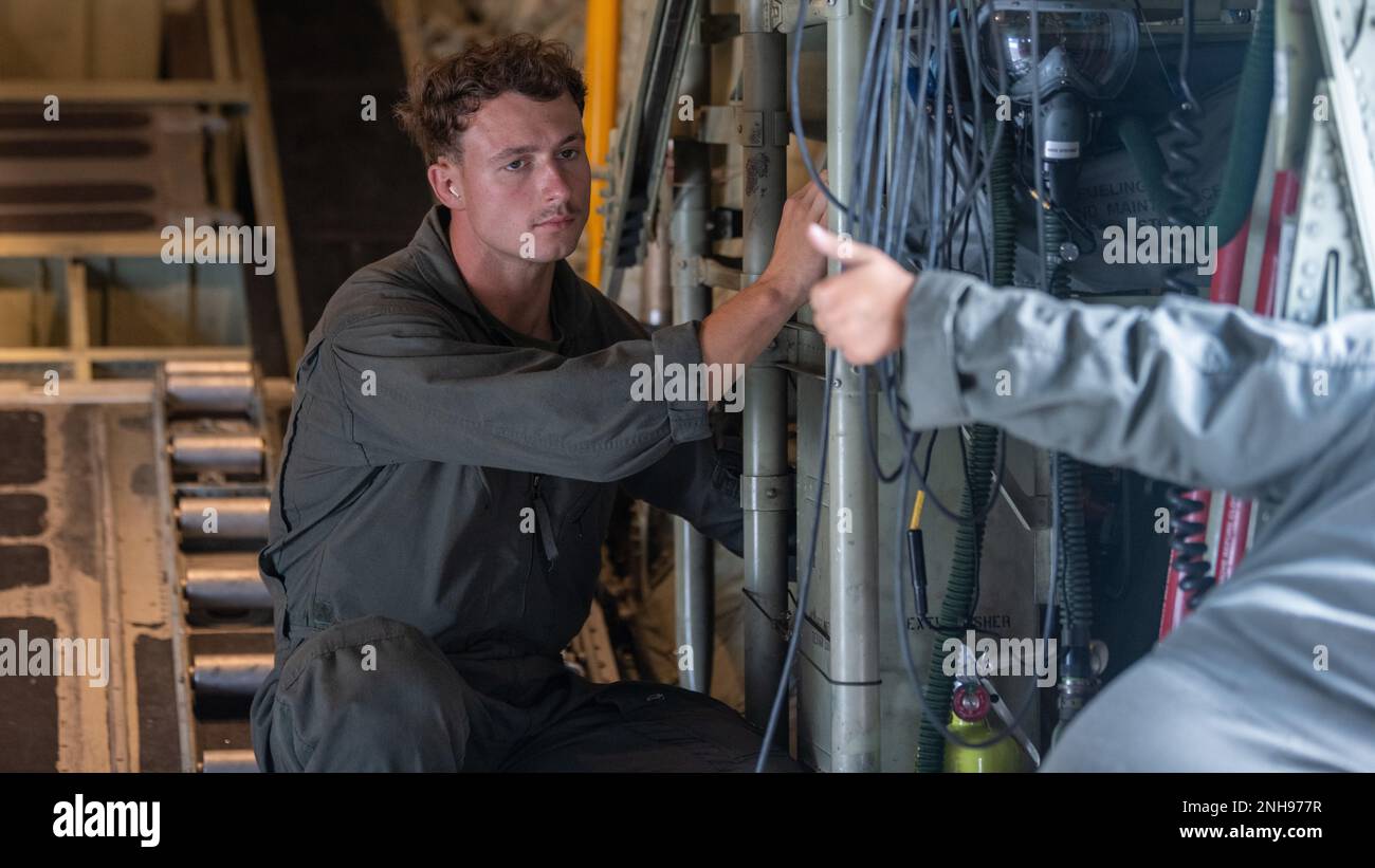 U.S. Marine Corps Cpl. Montana Bingen, a loadmaster assigned to Marine ...