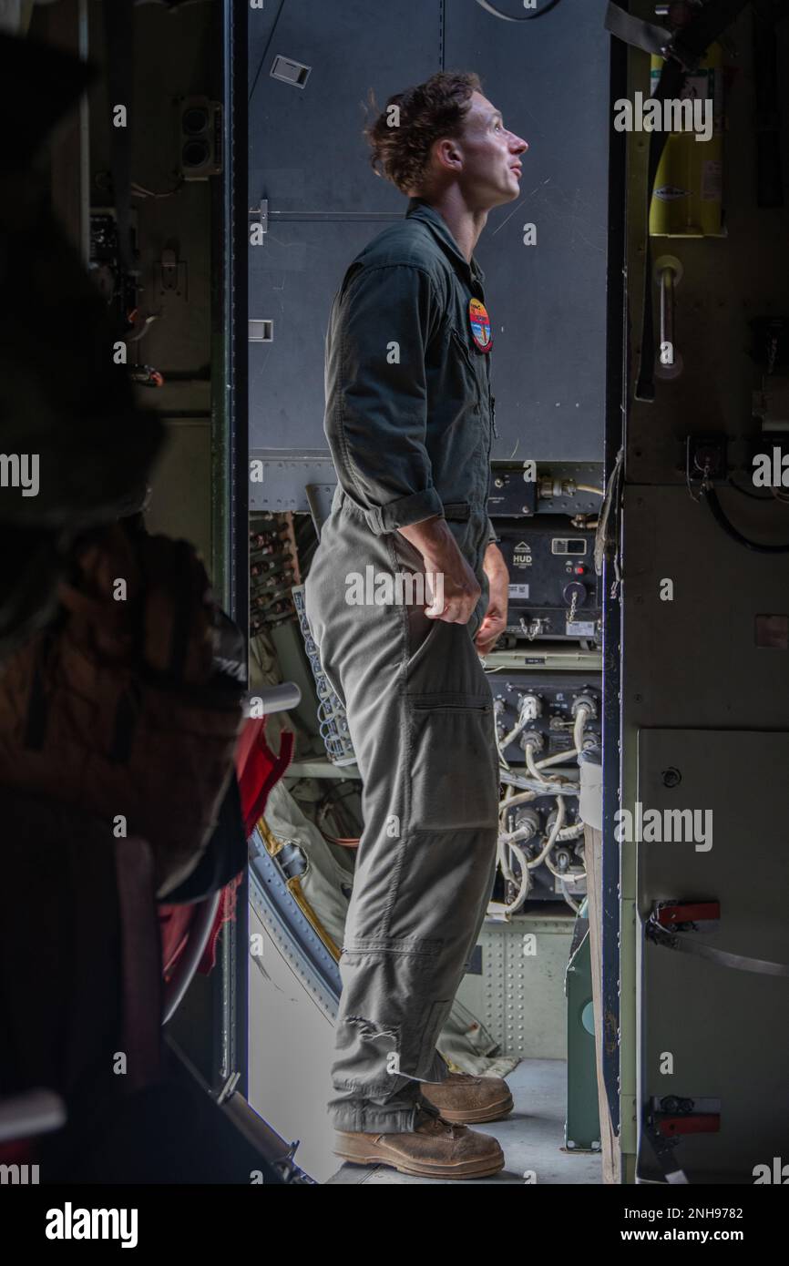 U.S. Marine Corps Cpl. Montana Bingen, a loadmaster assigned to Marine ...