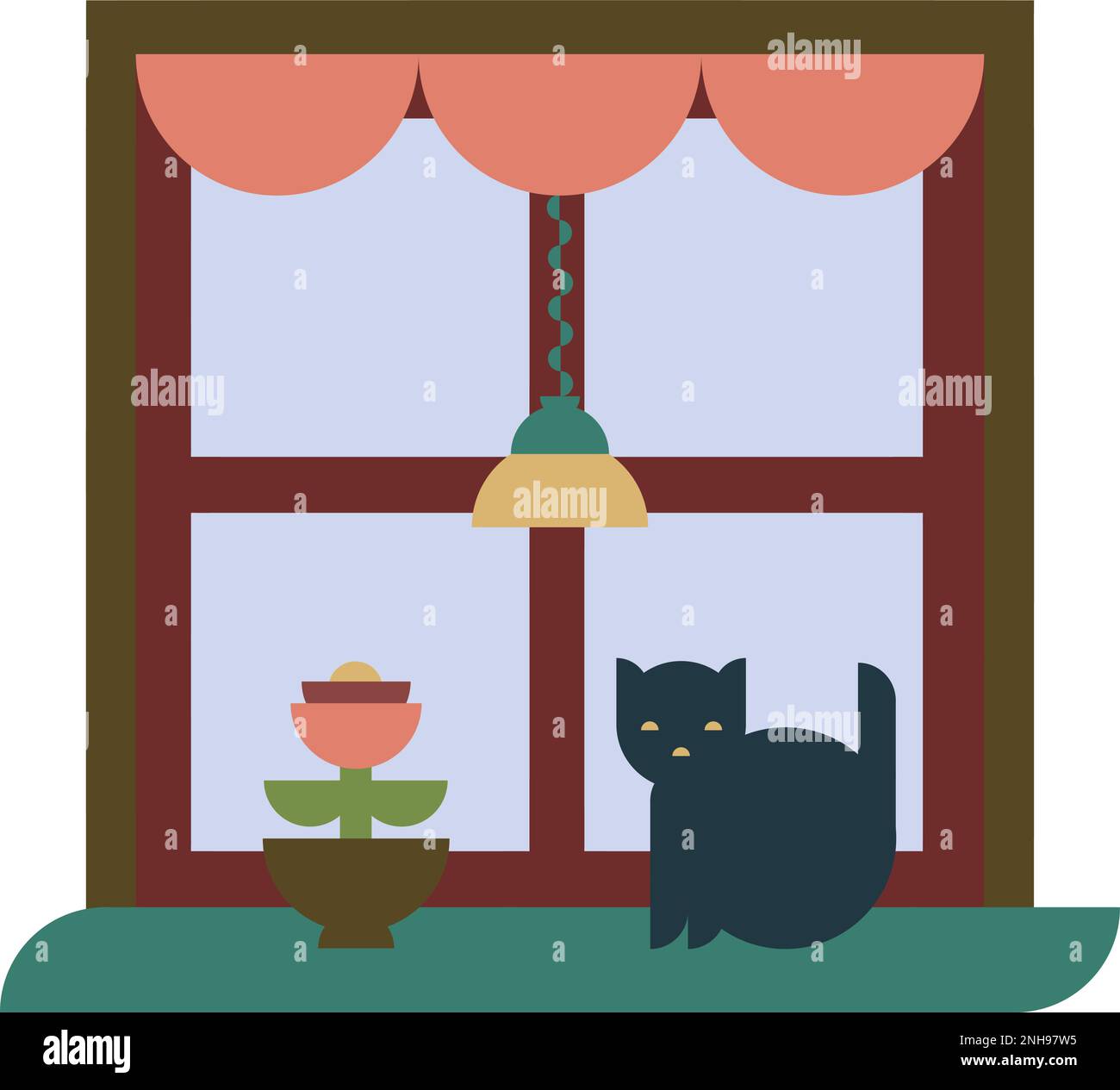 Abstract window with cat illustration Stock Vector Image & Art - Alamy