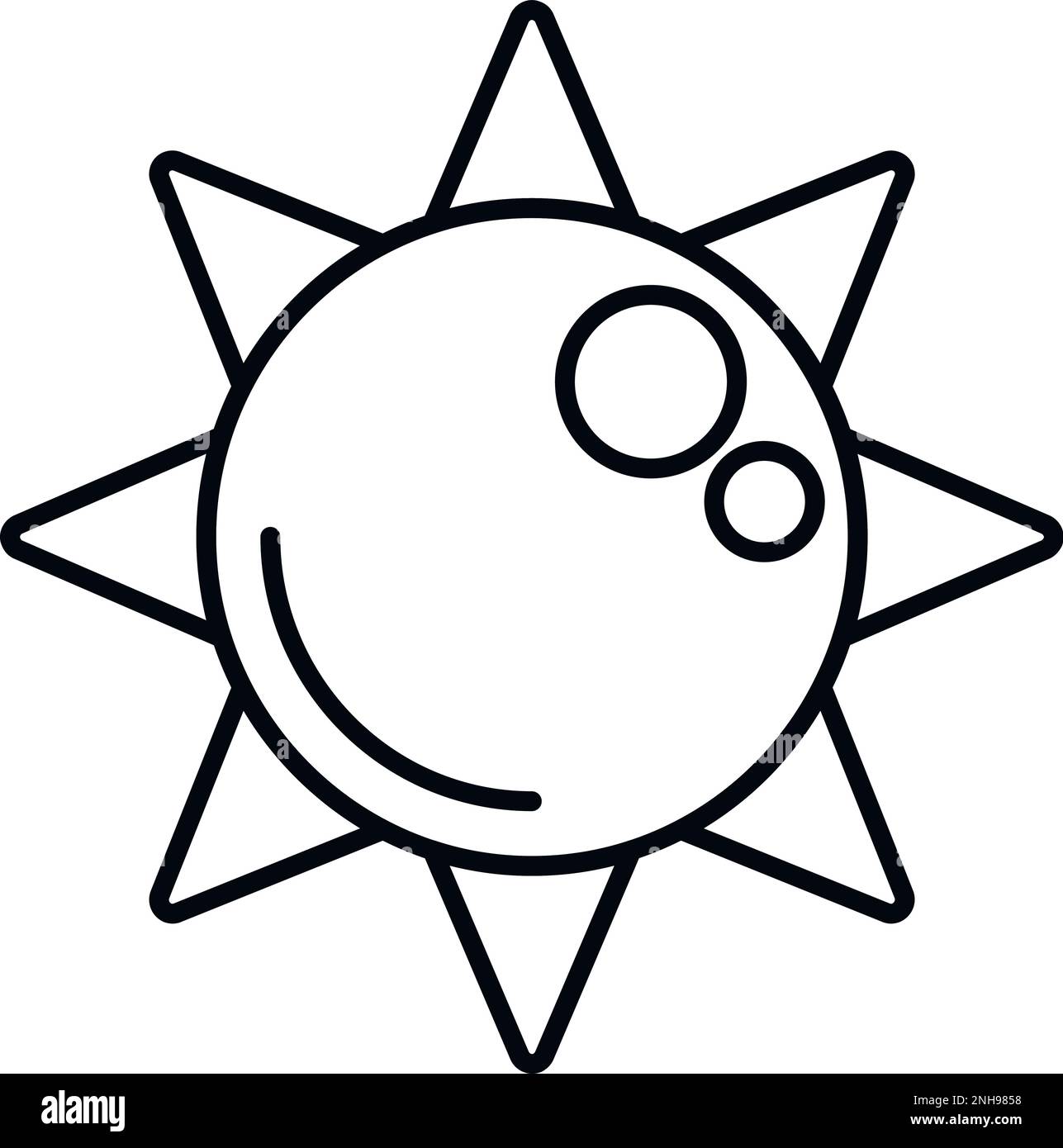 Vitamin D sunlight icon outline vector. Sun skin. Human lack Stock ...