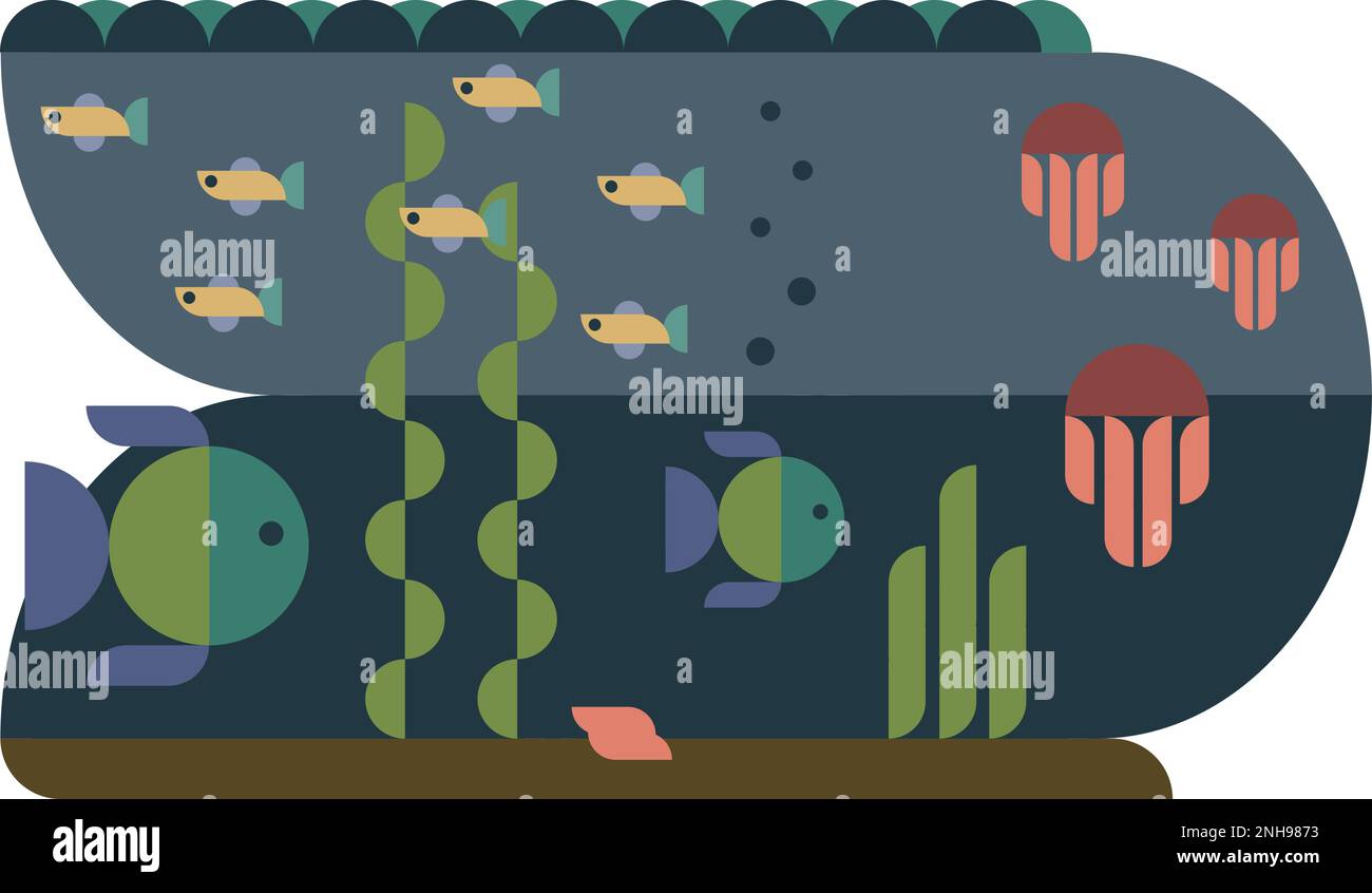 Abstract sea aquarium vector illustration Stock Vector Image & Art - Alamy