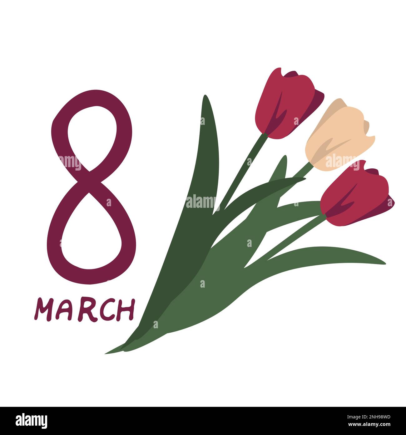 8 march vector card with tulips Stock Vector Image & Art - Alamy