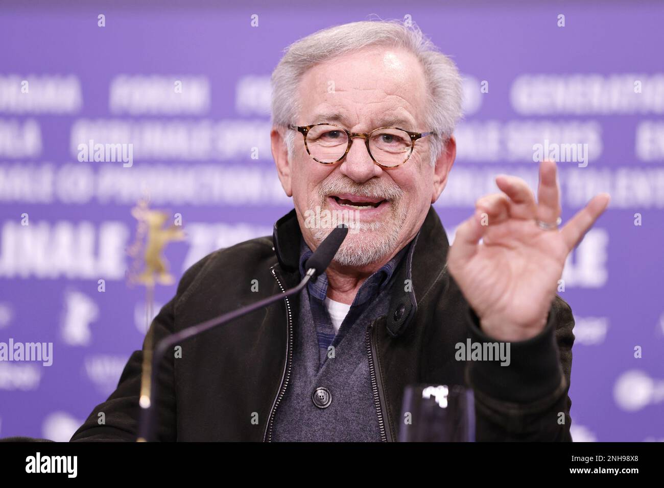 Steven Spielberg speaks on stage at the "The Fabelmans" (Die Fabelmans ...