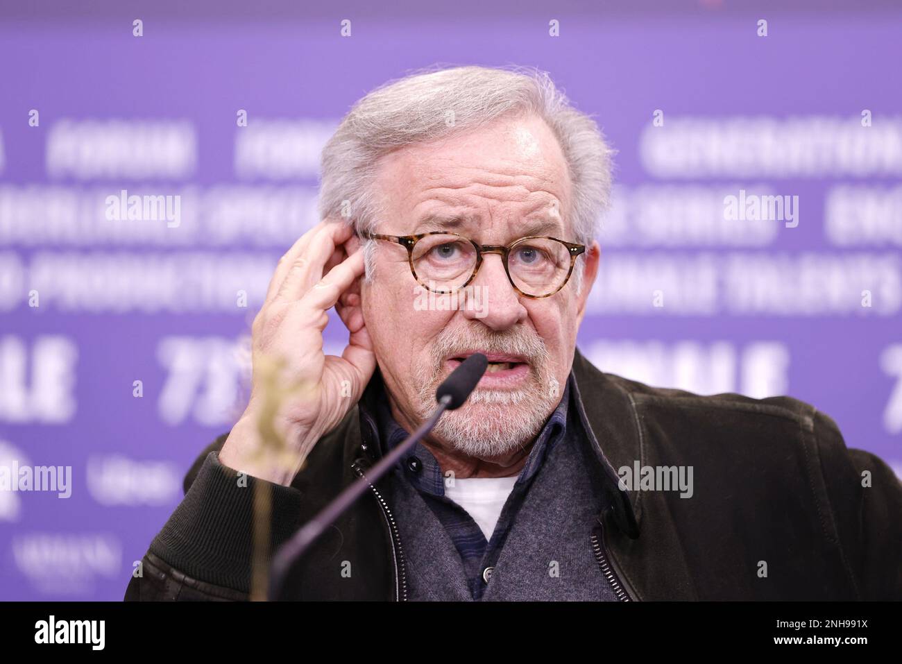 Steven Spielberg speaks on stage at the "The Fabelmans" (Die Fabelmans ...