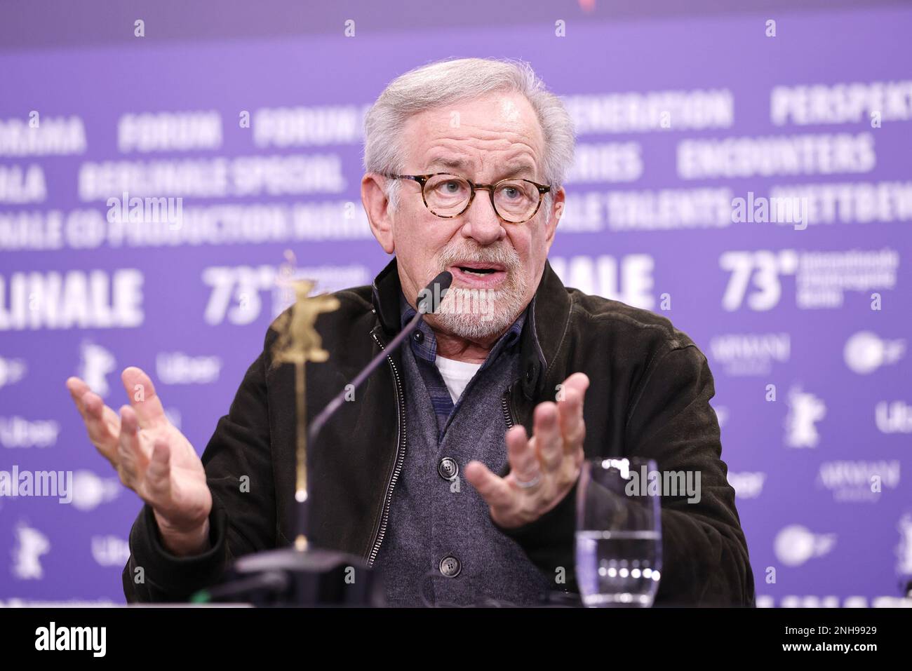 Steven Spielberg speaks on stage at the "The Fabelmans" (Die Fabelmans ...