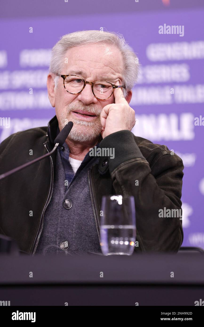 Steven Spielberg speaks on stage at the "The Fabelmans" (Die Fabelmans ...