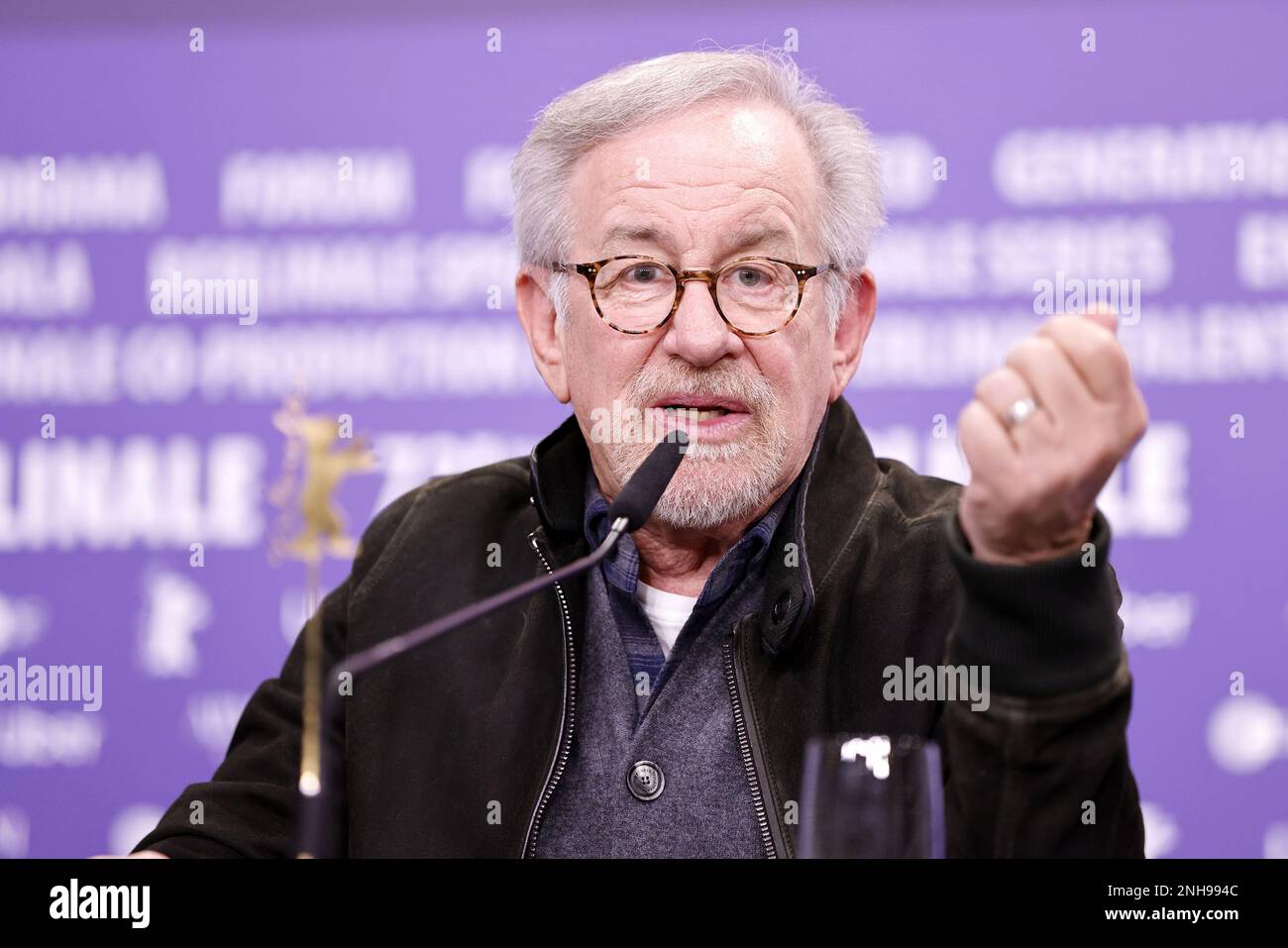 Steven Spielberg speaks on stage at the "The Fabelmans" (Die Fabelmans ...