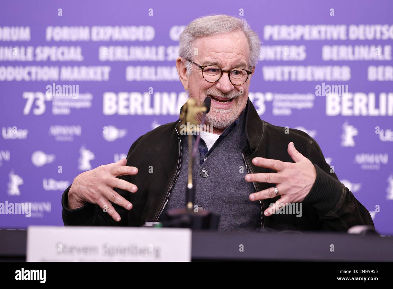 Steven Spielberg speaks on stage at the "The Fabelmans" (Die Fabelmans ...