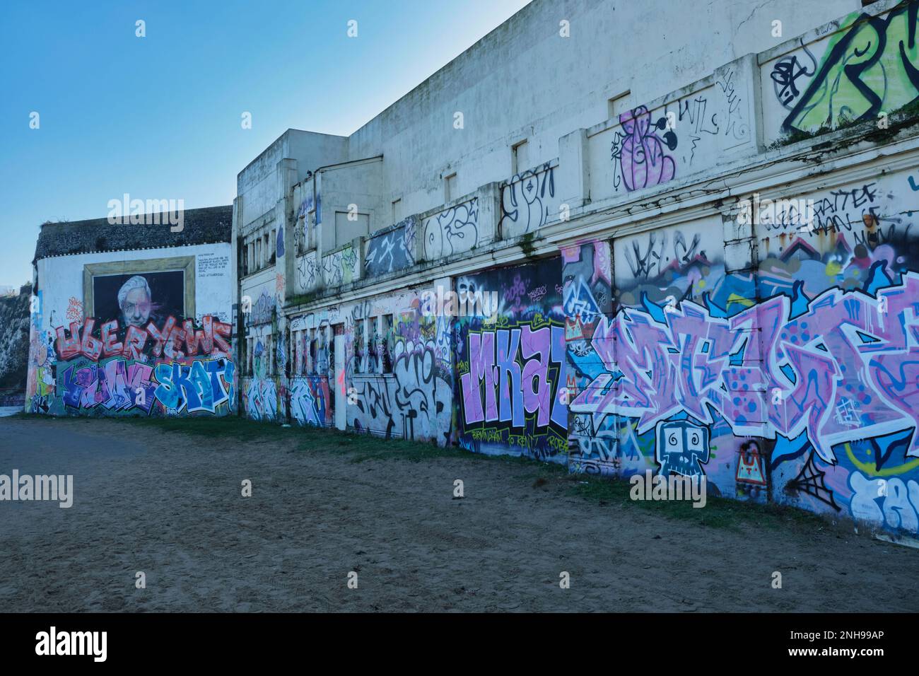 Remains of Margate's historic seafront Lido built in the 1920s in Kent ...
