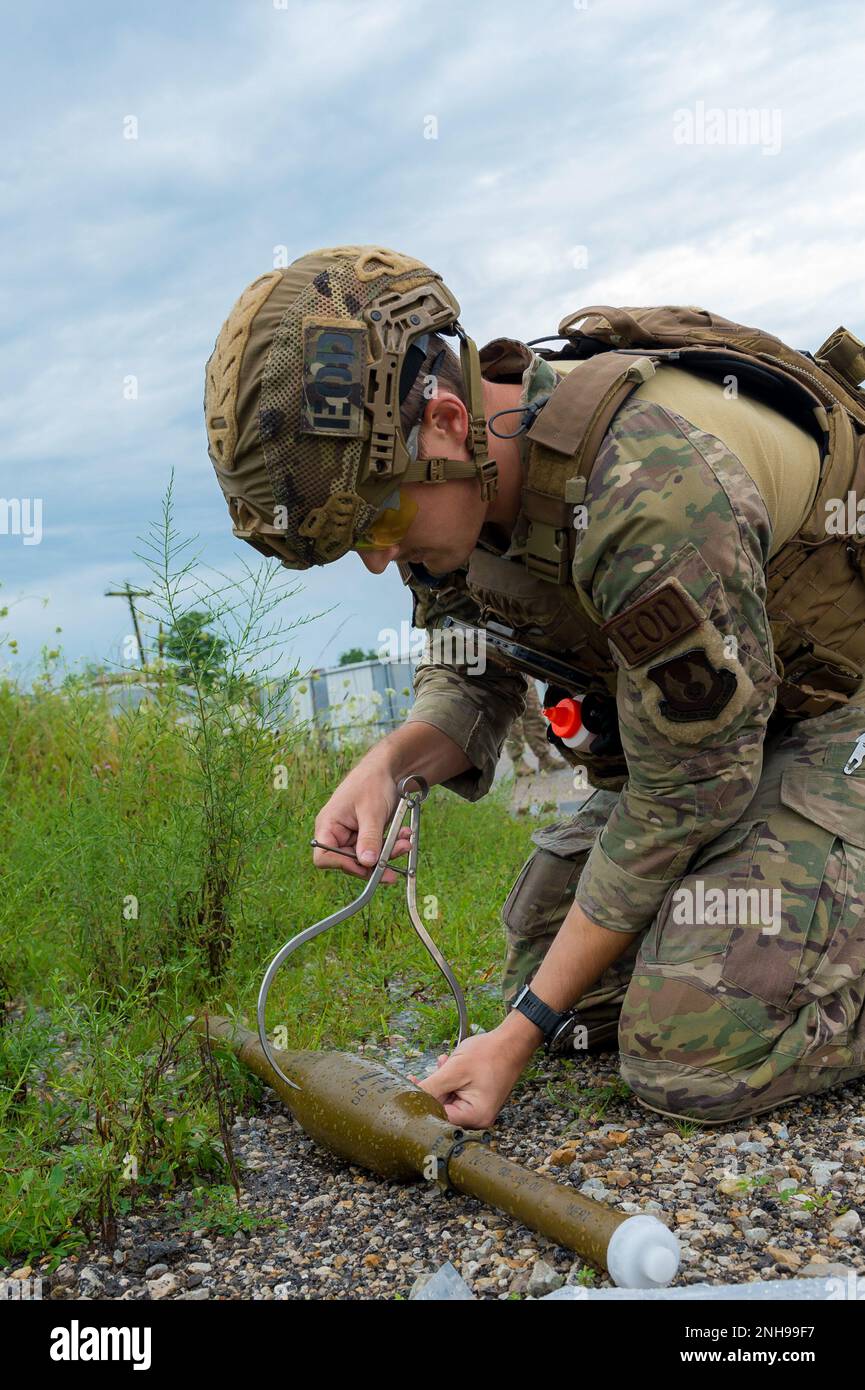 Staff. Sgt. Zachary Pennington, an explosive ordnance disposal technician with the 775th Civil ...