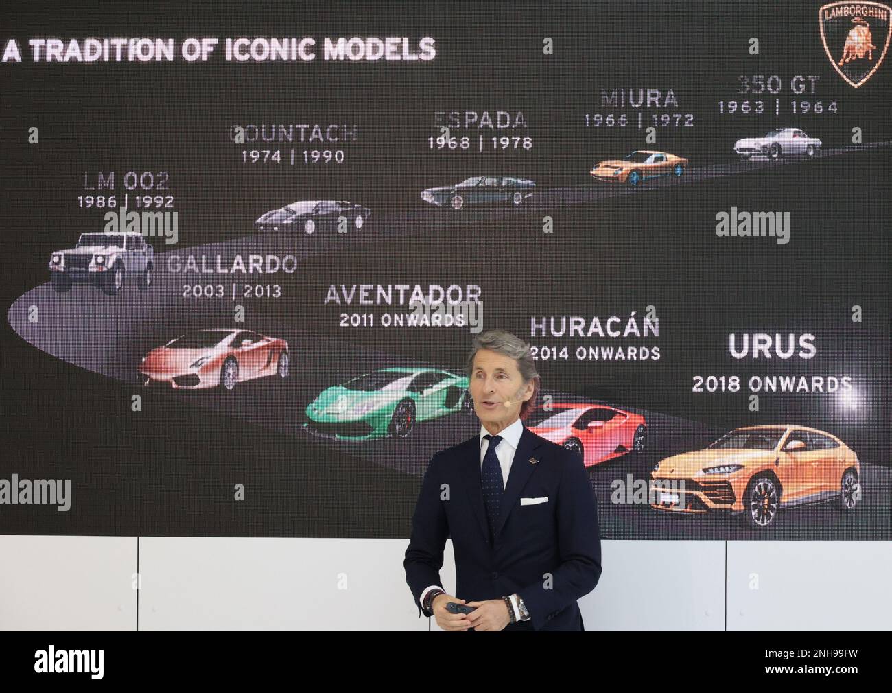 Tokyo, Japan. 21st Feb, 2023. Automobili Lamborghini chairman and CEO ...