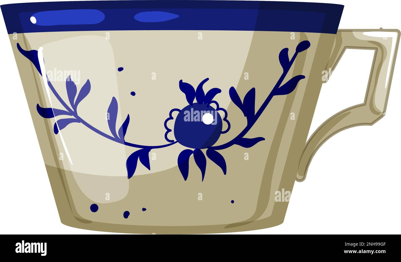 food vintage cup cartoon vector illustration sign Stock Vector Image ...