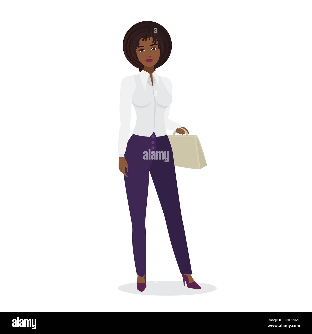 African american businesswoman. Elegant female office manager vector ...