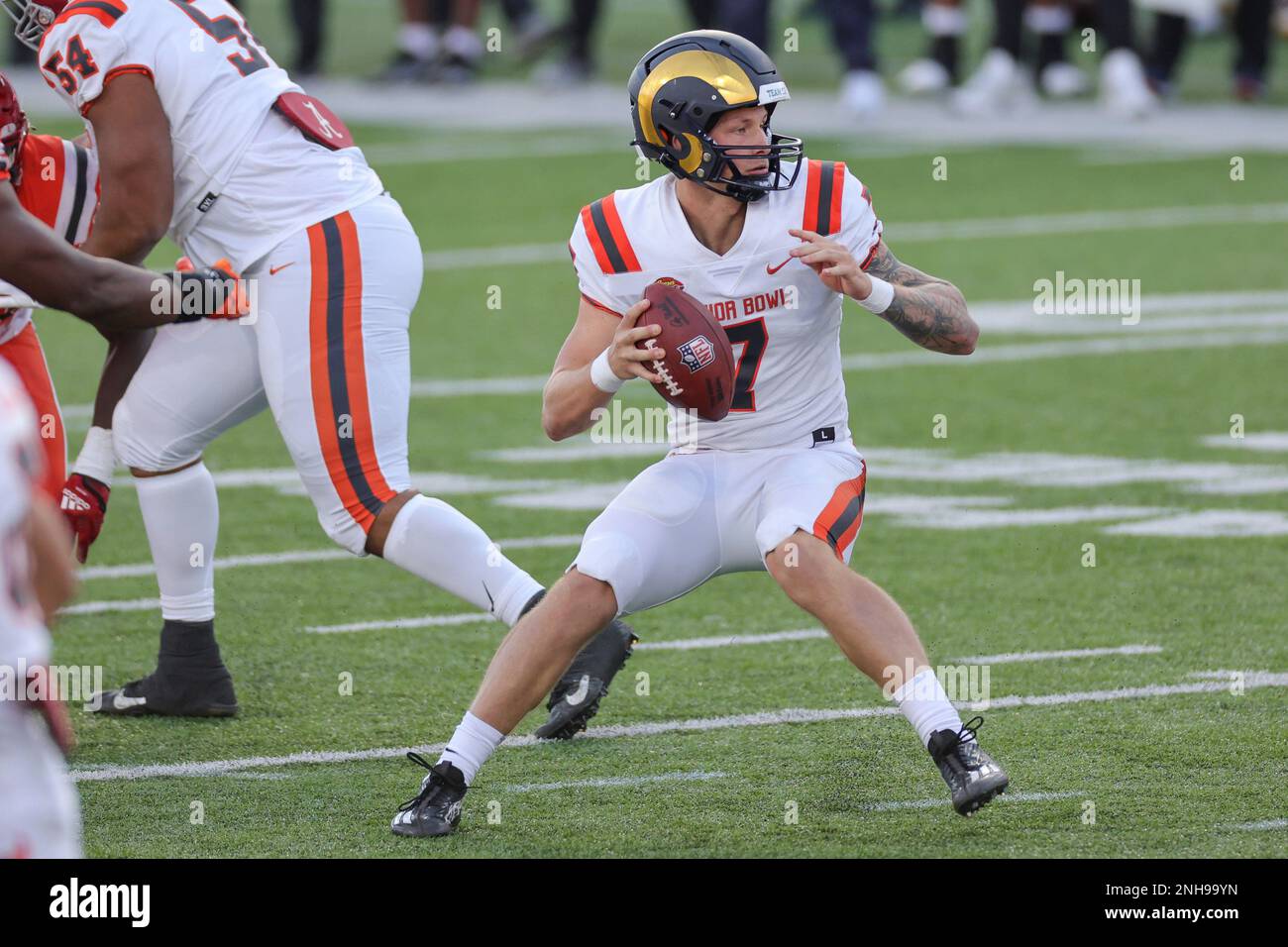 MOBILE, AL - FEBRUARY 04: American quarterback Tyson Bagent of Shepherd ...