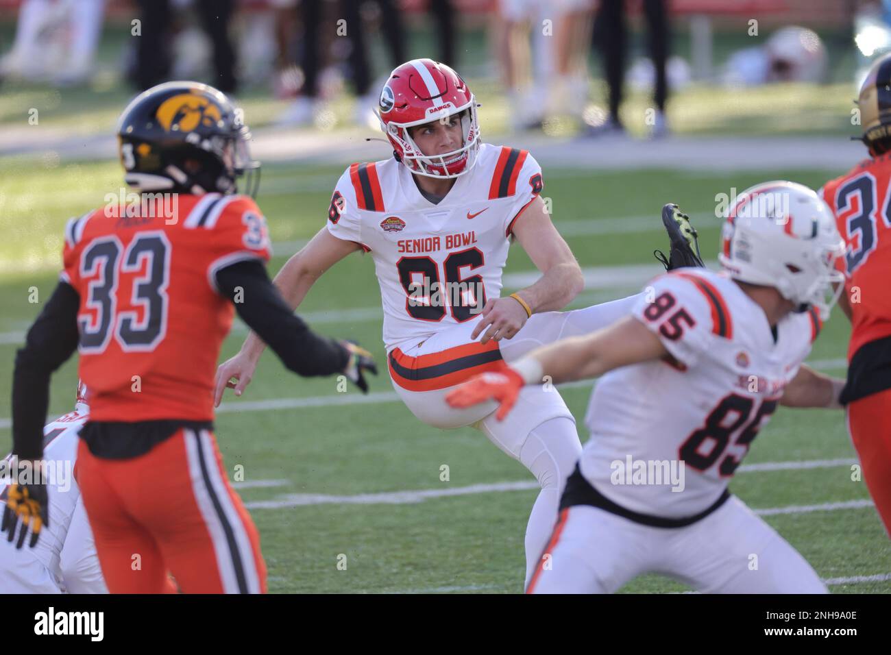 MOBILE, AL - FEBRUARY 04: American place kicker Jack Podlesny of ...