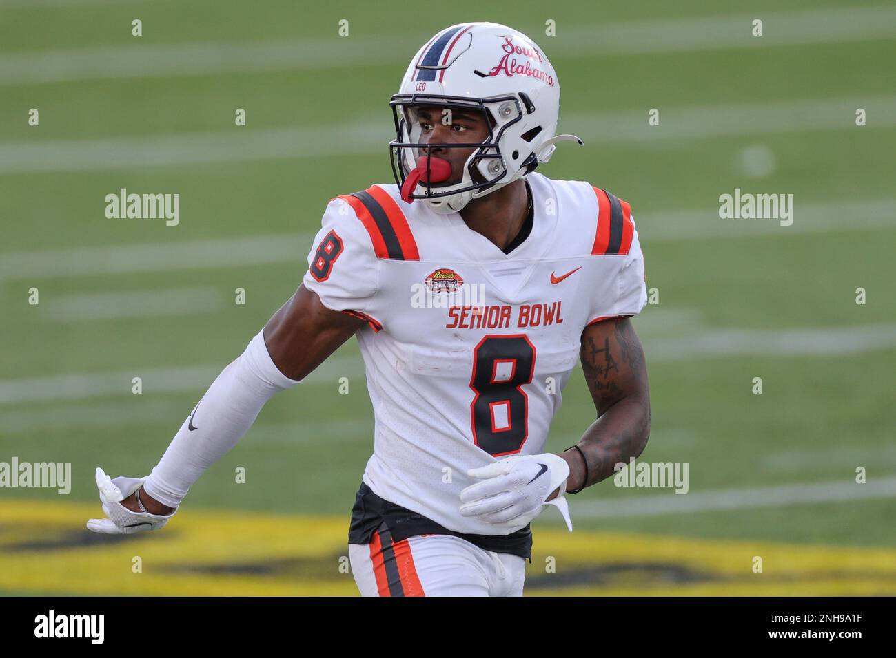 MOBILE, AL - FEBRUARY 04: American wide receiver Jalen Wayne of South ...