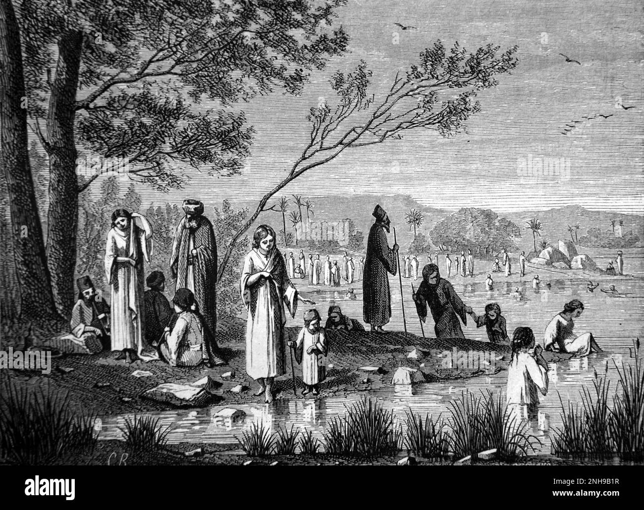 Greek Orthodox Christian Pilgrims Bathing in the River Jordan Greek ...