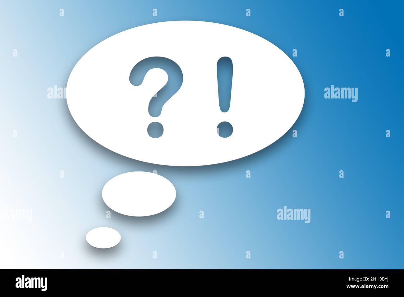 White speech bubble with question mark and exclamation mark Stock Photo ...