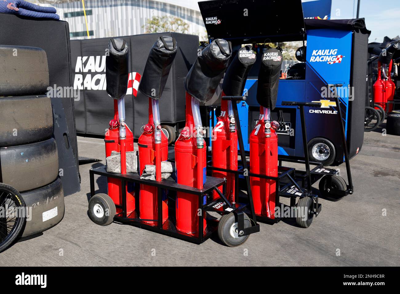 LOS ANGELES, CA - FEBRUARY 04: General view of Sunoco fuel cans in the ...