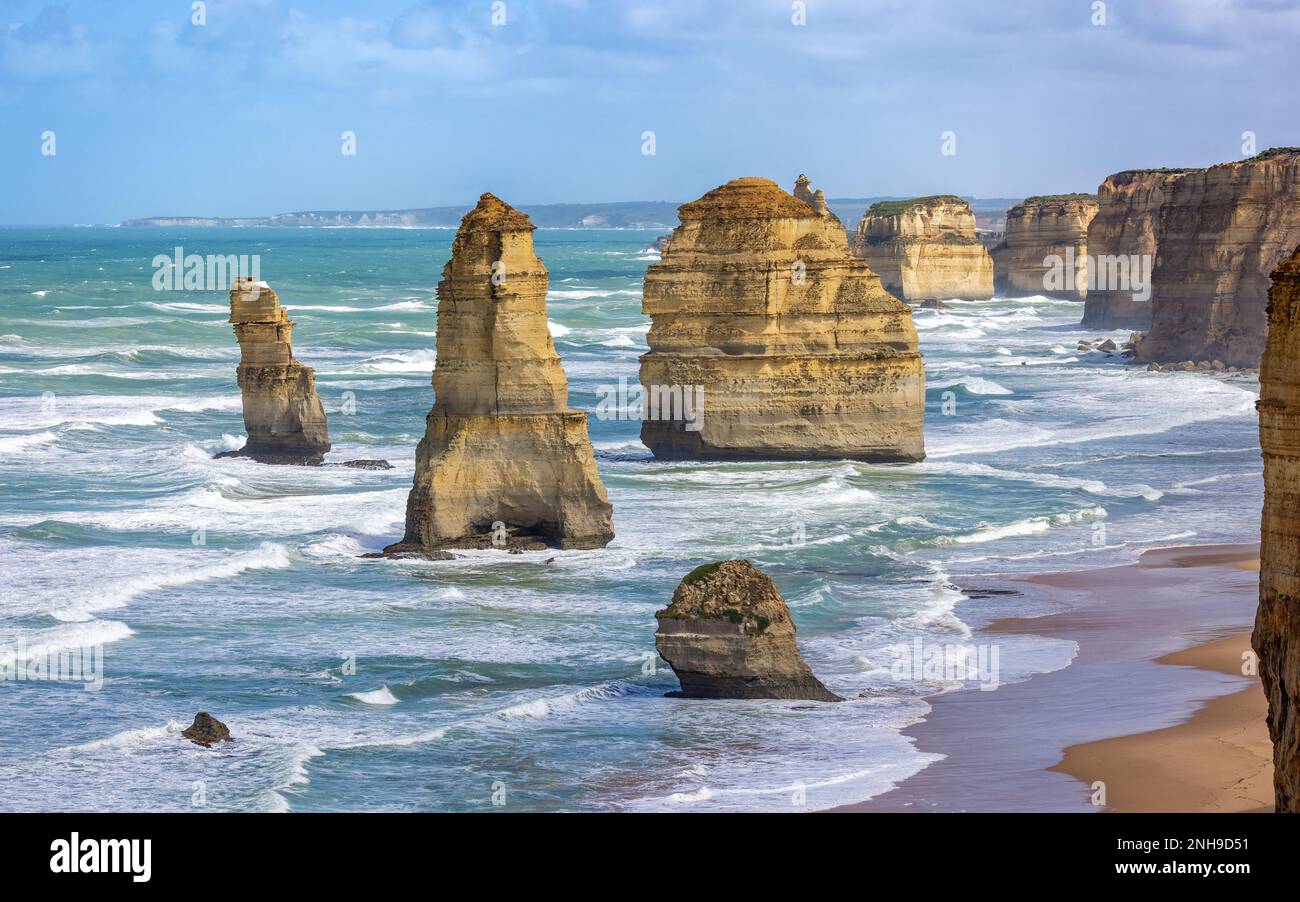 Seascape of the Twelve Apostles on the Great Ocean Road, Australia ...