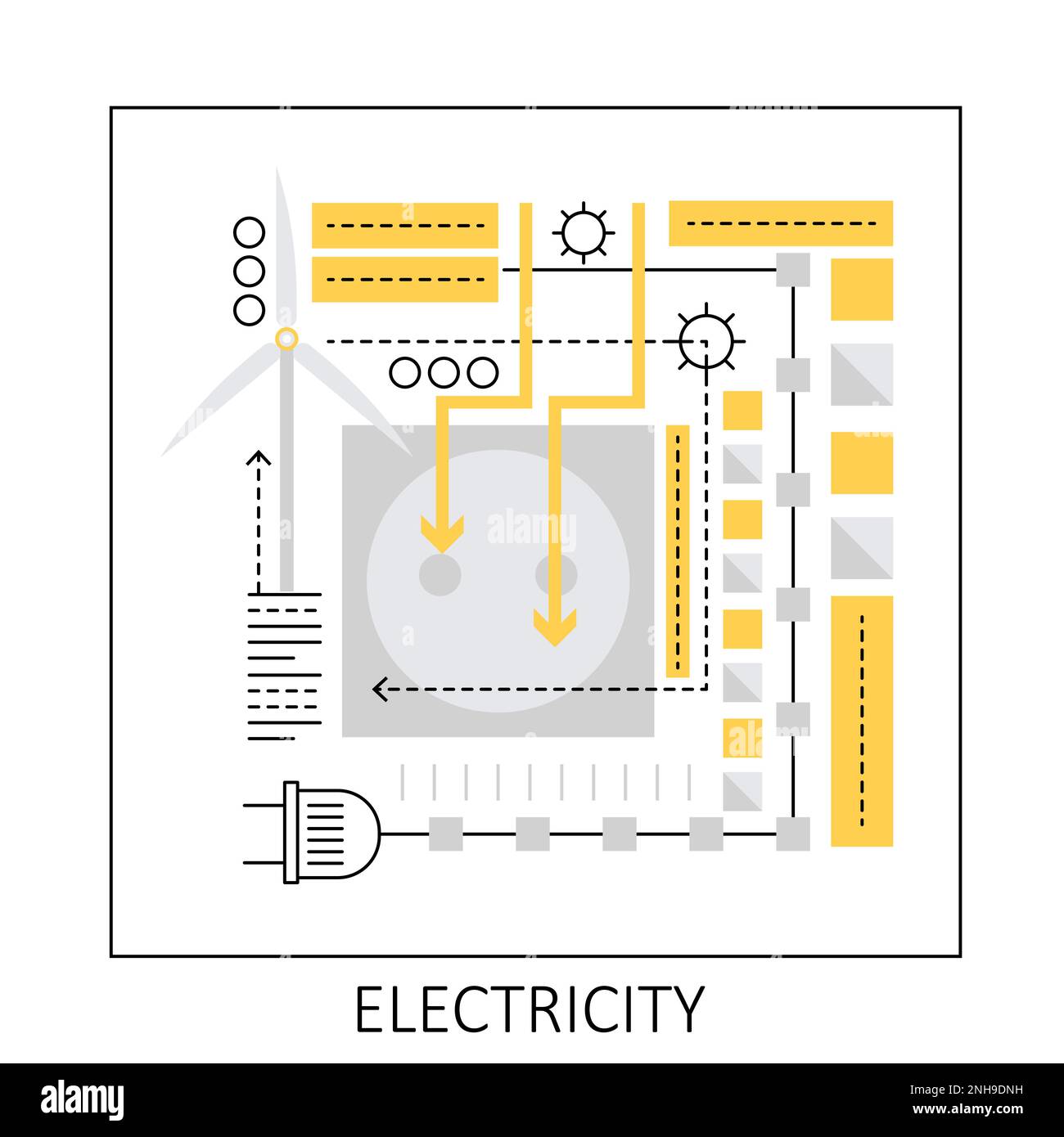 Building construction electricity. Electrical works, residential ...