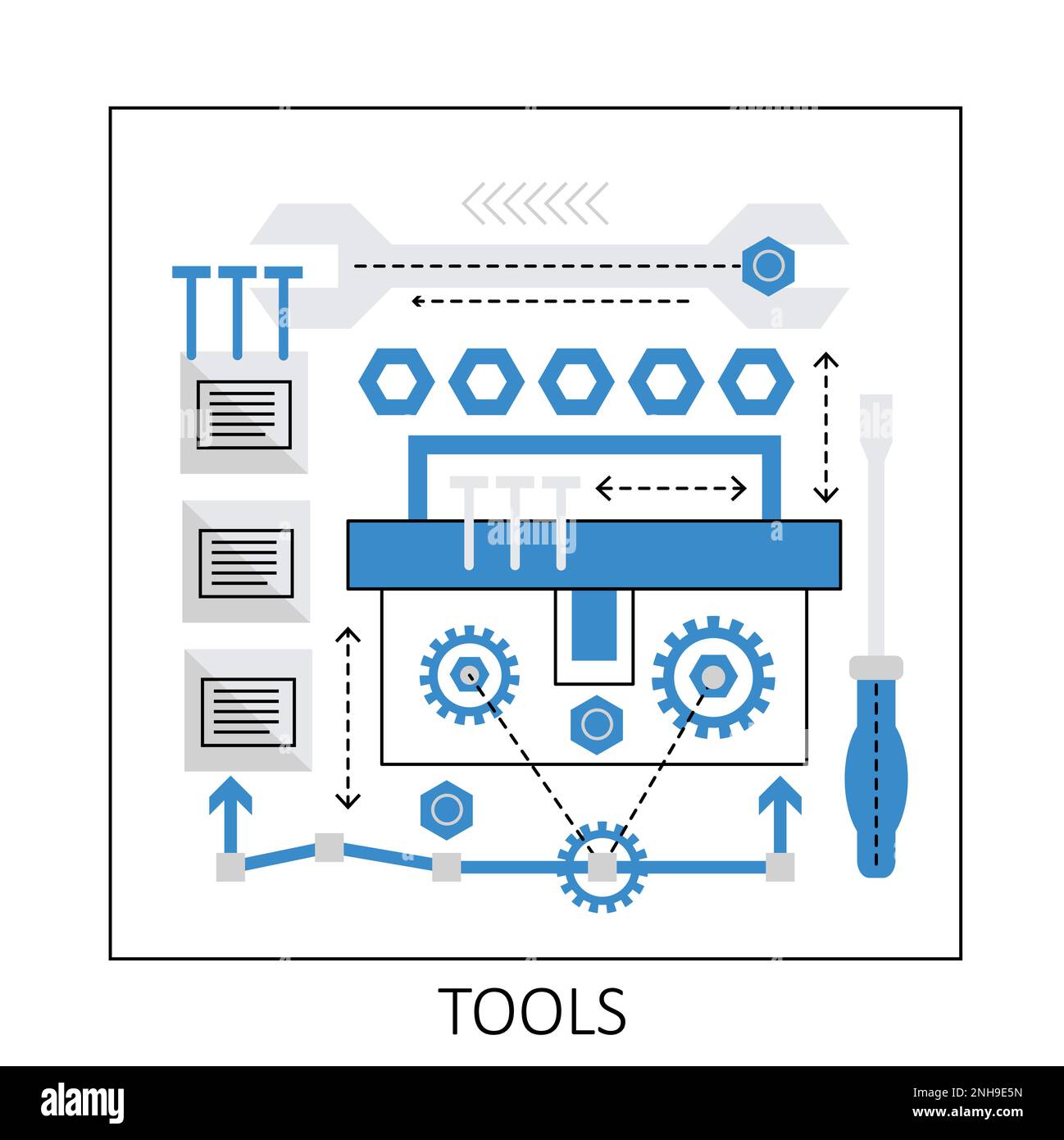 Building construction tools. Repair hand tools, working equipment ...