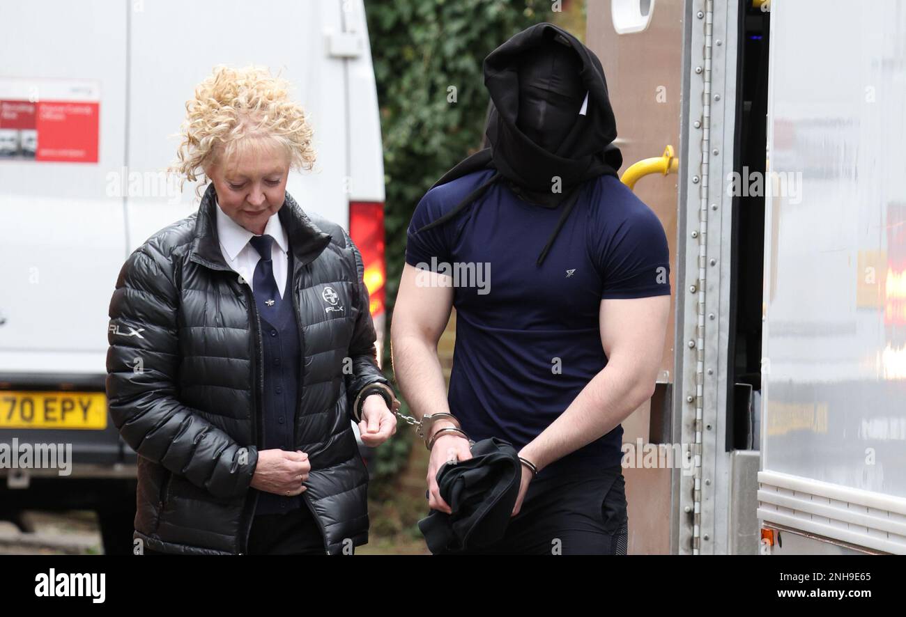 Lewes, UK. 20th Feb, 2023. Pietro Addis arrives at Lewes Crown Court ...