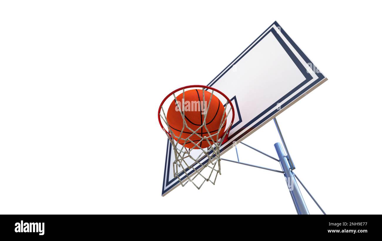 Basketball ball hit hoop view hi-res stock photography and images - Alamy