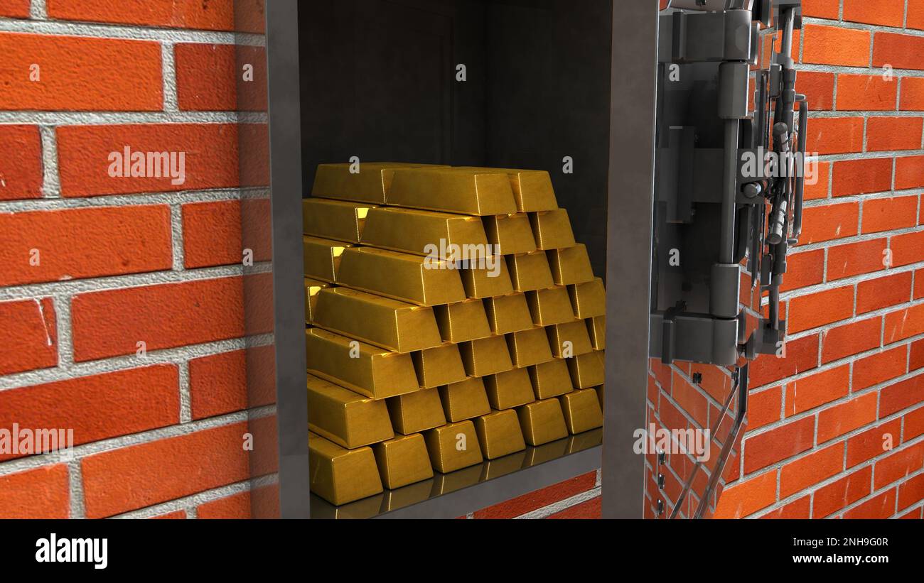 Gold bars a box hi-res stock photography and images - Alamy