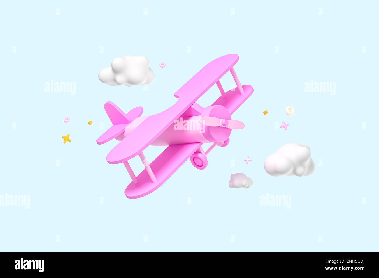 Pink Cartoon Airplane Pink Airplane Model Toy Transport Cargo Playset
