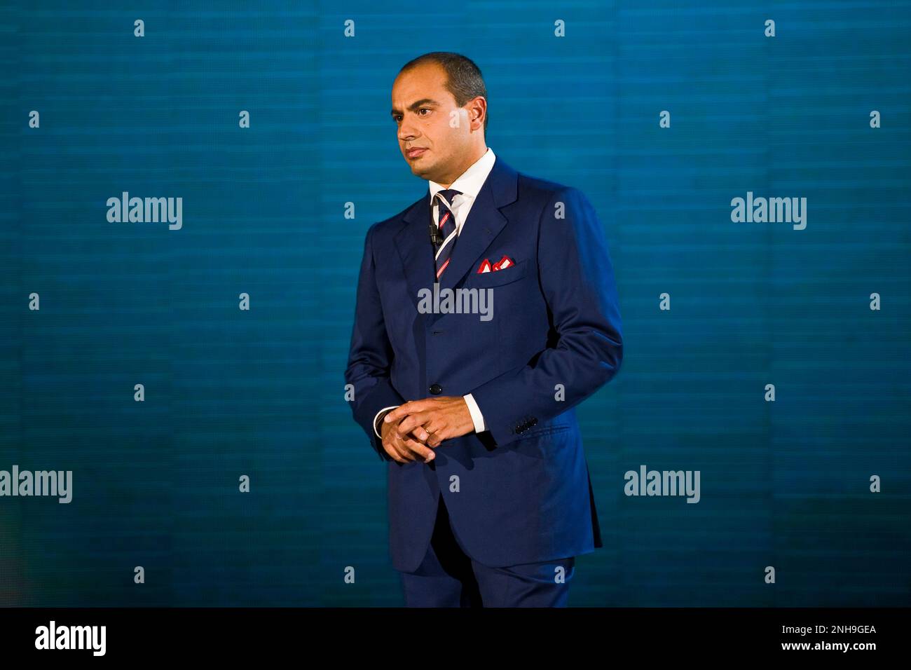 'L'ultima parola' journalism show, RAI2, Milan, 2010. The anchorman ...