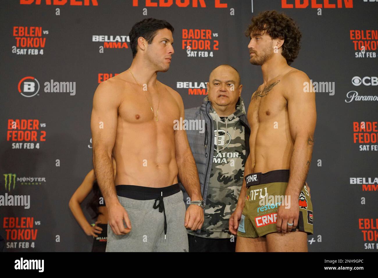 LOS ANGELES, CA - FEBRUARY 3: Neiman Gracie (L) and Dante Schiro (R) face off during the ...