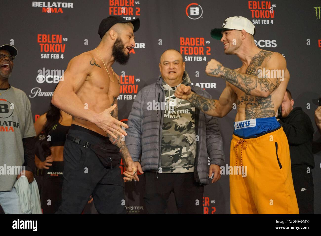 LOS ANGELES, CA - FEBRUARY 3: Sabah Homasi (L) and Brennan Ward (R ...