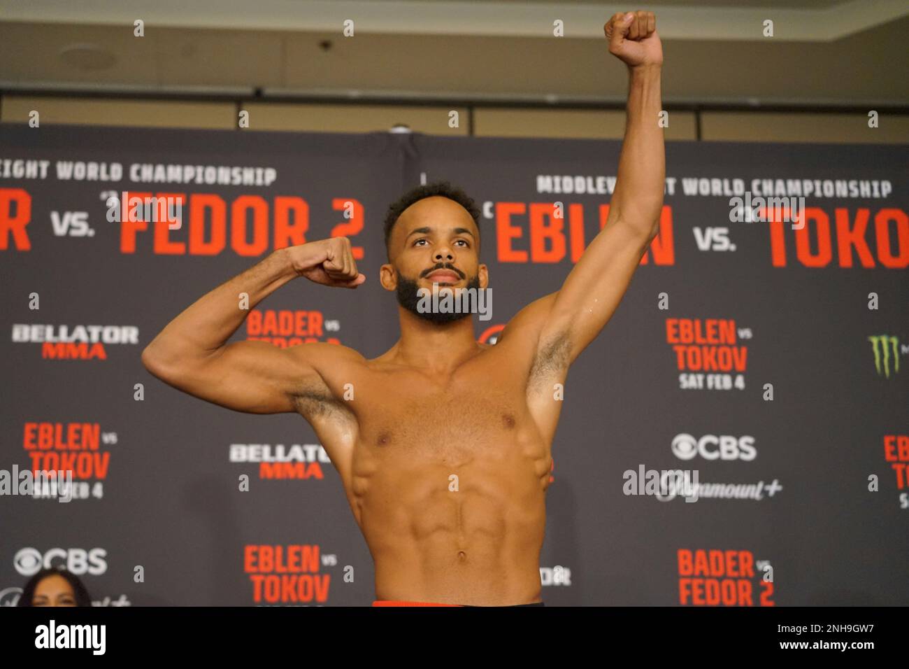 LOS ANGELES, CA - FEBRUARY 3: Jornel Lugo weighs in during the Bellator ...