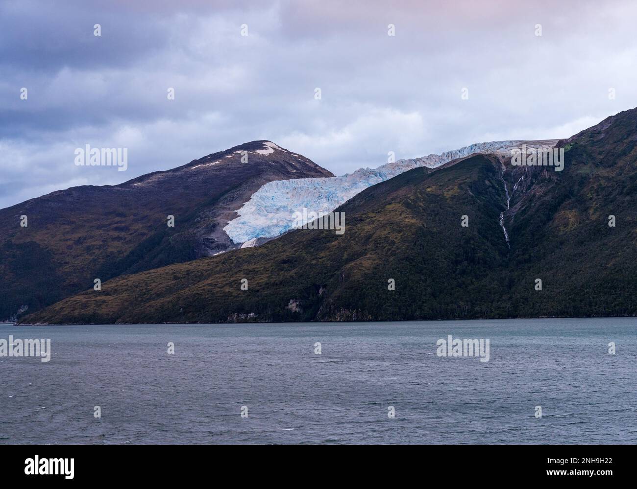 View of Romanche glacier in Glacier Alley of Beagle channel in Chile ...