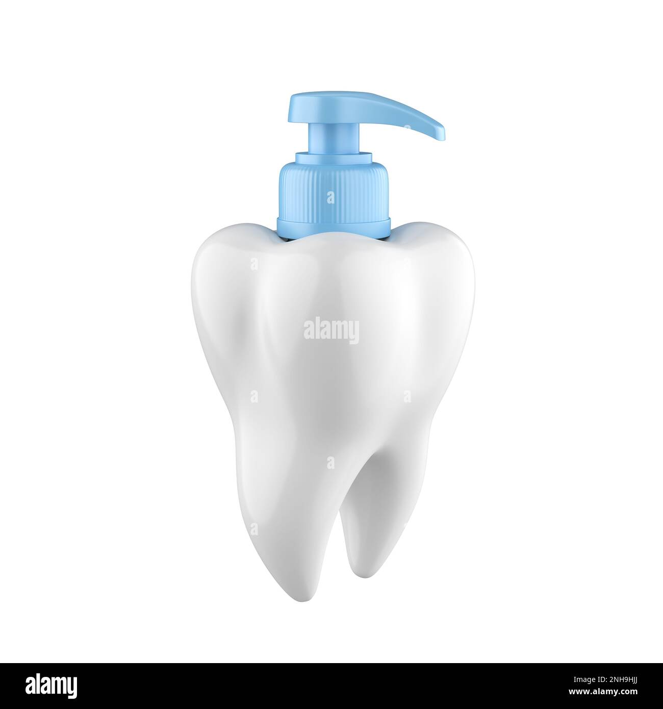 White tooth mockup with dispenser. Concept of medical equipment. Dental ...