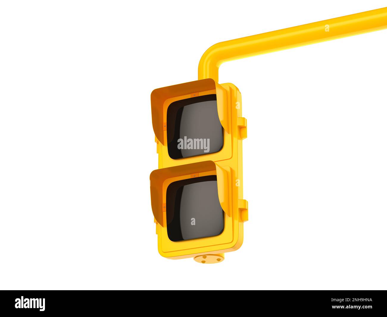Yellow traffic light on a white isolated background. 3d render Stock ...