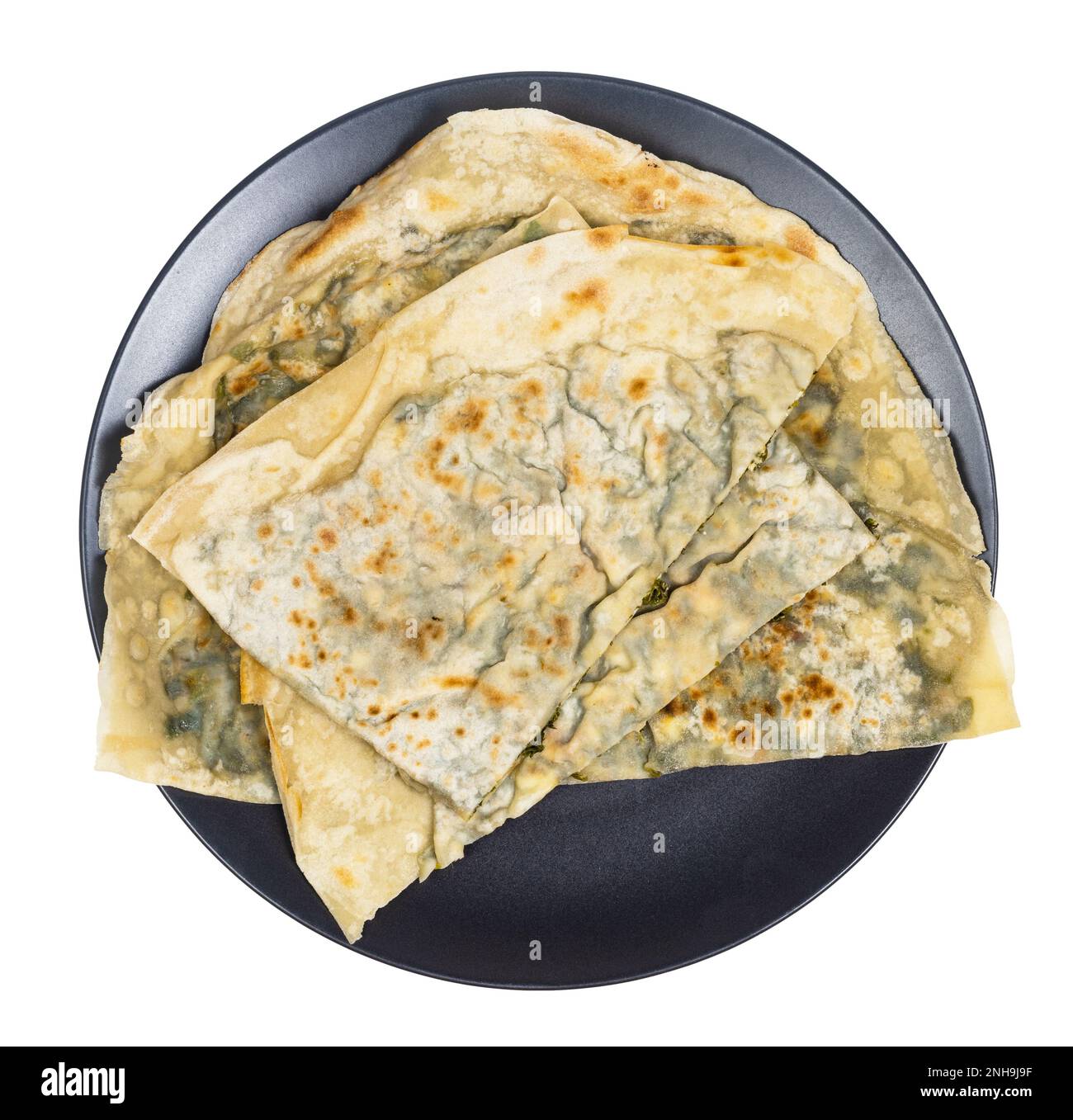 Tatar cuisine - above view of Yantik with herbs and cheese (stuffed ...