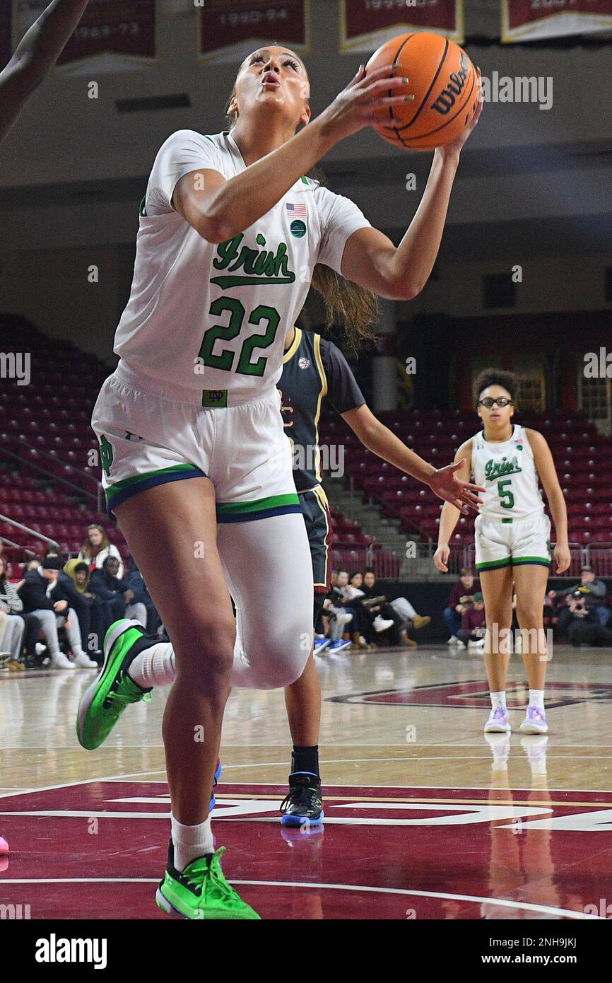 CHESTNUT HILL, MA - FEBRUARY 02: Notre Dame Fighting Irish forward ...