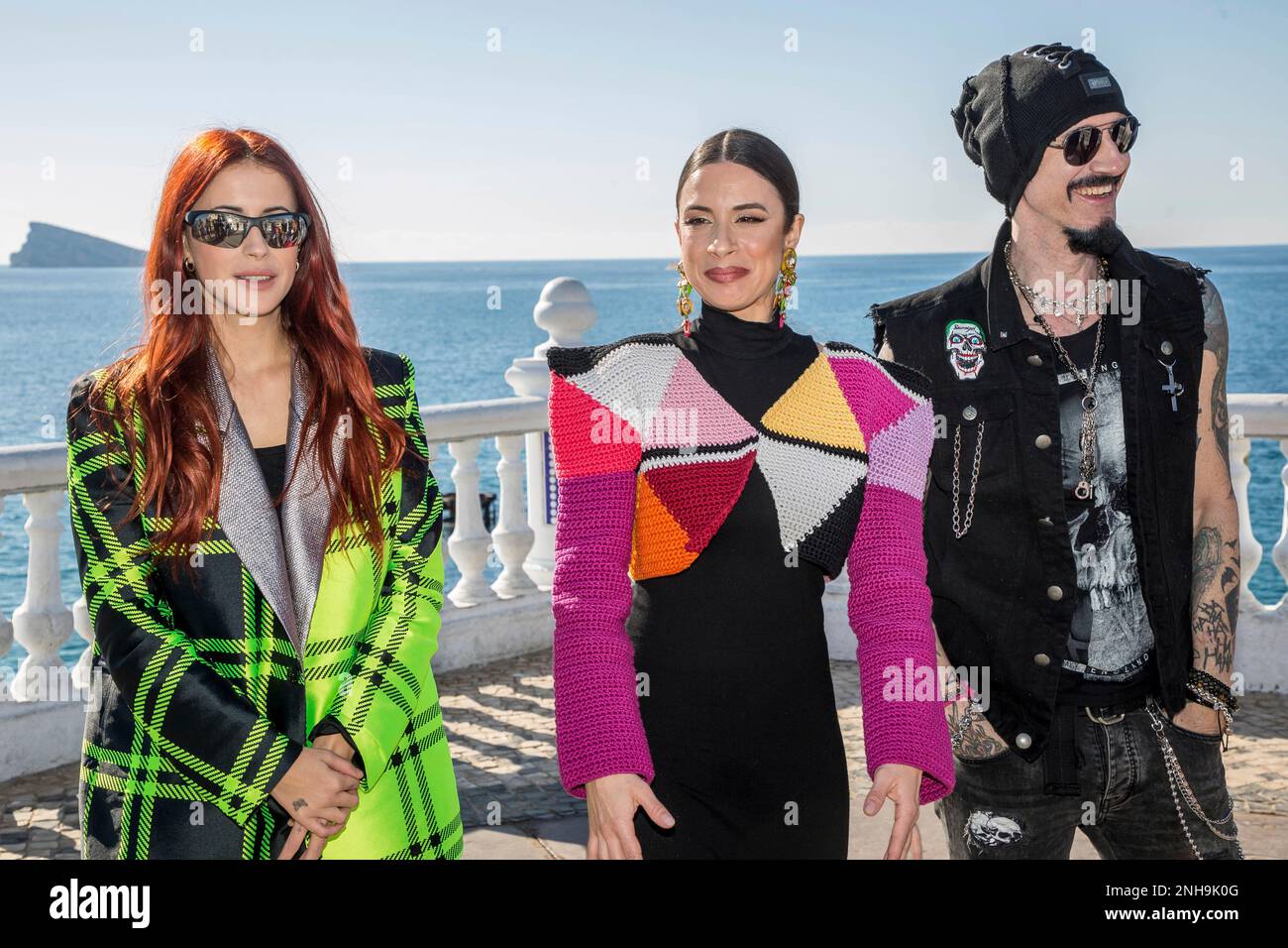 (L-R) The singers Vicco and Blanca Paloma, and one of the members of ...