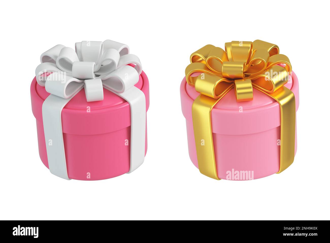 Golden gift box on pastel Cut Out Stock Images & Pictures - Alamy