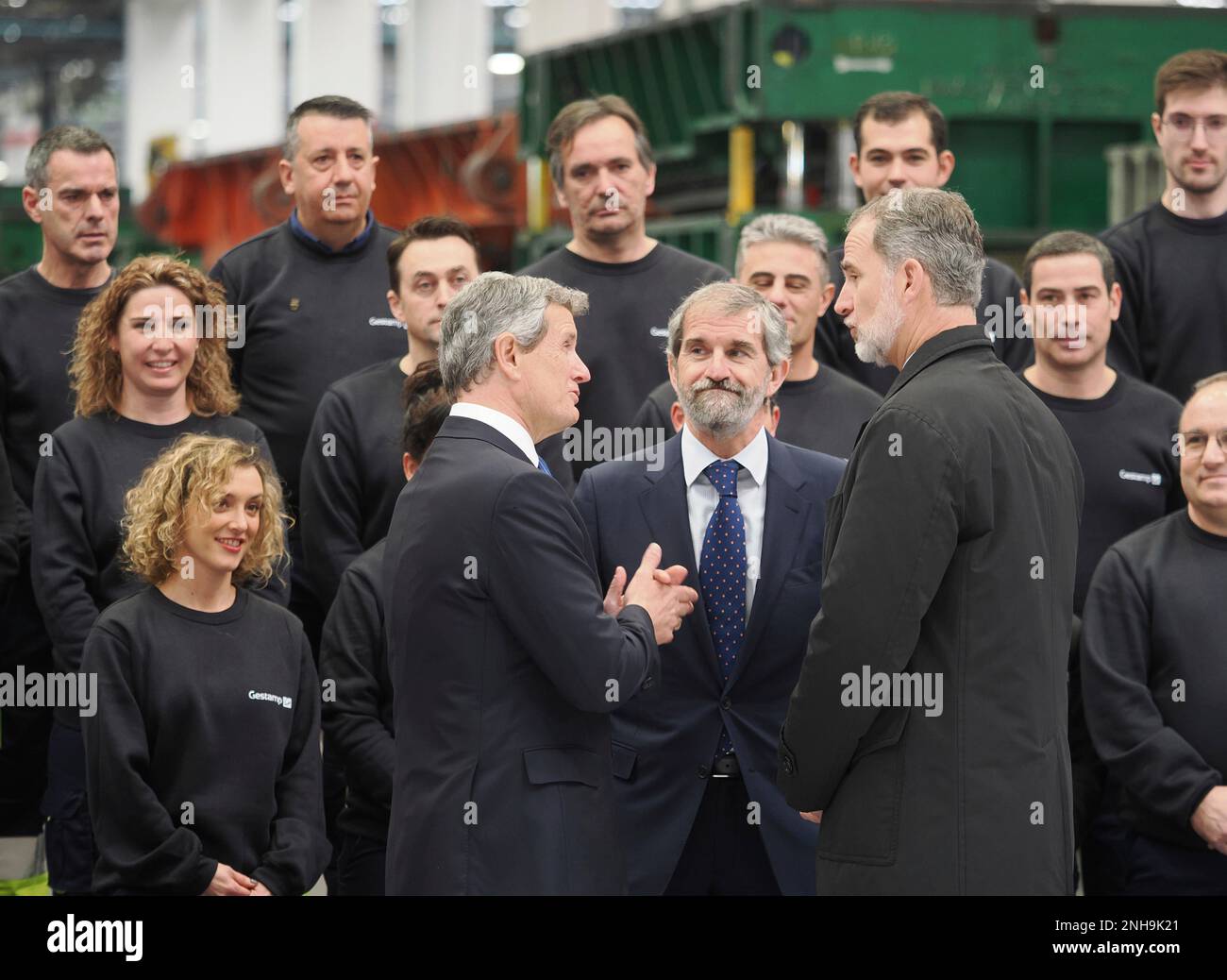 (L-R) The president of Gestamp, Francisco Riberas; the president of the ...