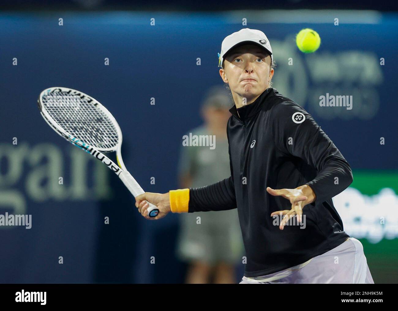 Dubai, UAE, 21st. Feb, 2023. Polish tennis player Iga Swiatek in action ...