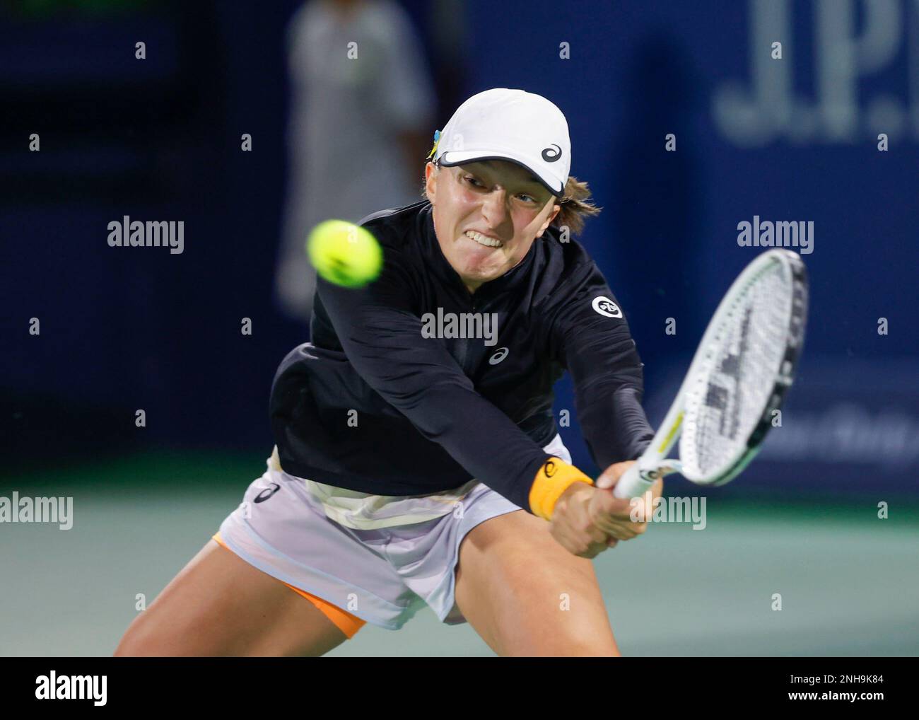 Dubai, UAE, 21st. Feb, 2023. Polish tennis player Iga Swiatek in action ...