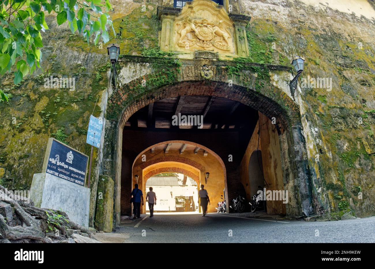 Galle fort back entrance gate with rusty old vintage wall with Dutch ...