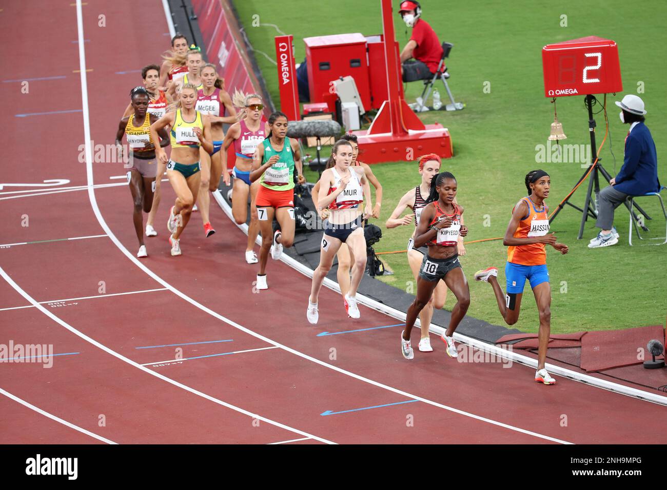 AUG 06, 2021 - Tokyo, Japan: Sifan HASSAN of Netherlands leads in the ...