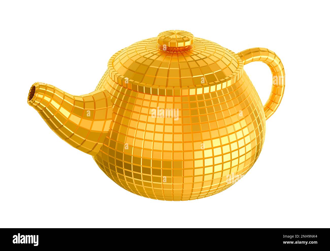 Golden teapot on white background. 3d render Stock Photo - Alamy
