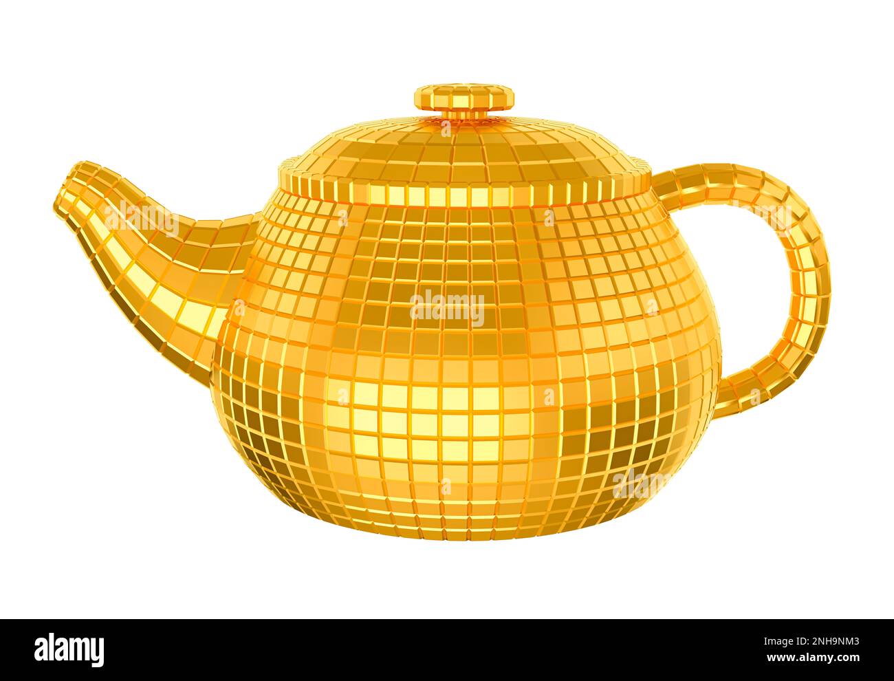 Golden teapot on white background. 3d render Stock Photo - Alamy