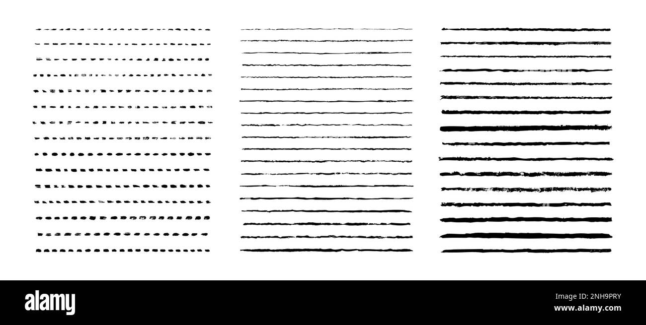 Line underline. Set strike lines black color isolated on white ...